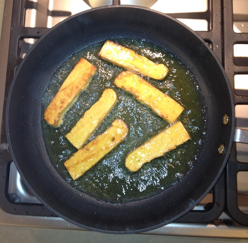 My first batch of Panisse: fried chick pea flour