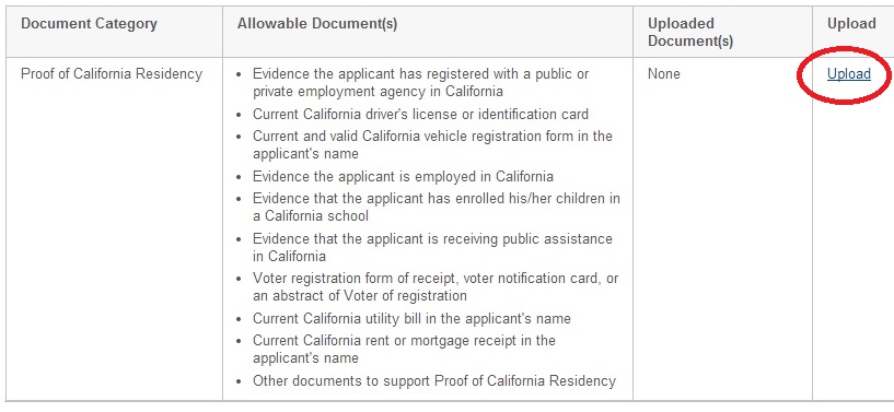 Uploading documents to Covered California