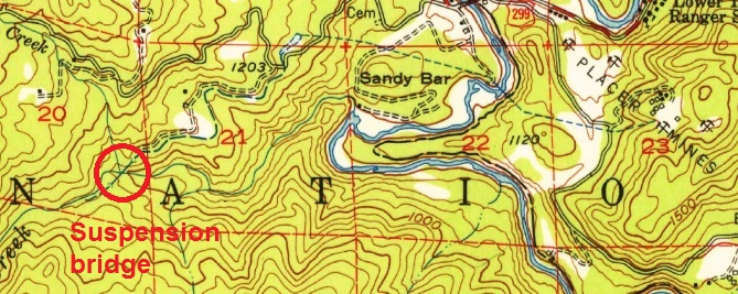Salyer - Swanson hydraulic mine suspension bridge and history
