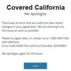 Odd Covered California Error Message Before Open Enrollment